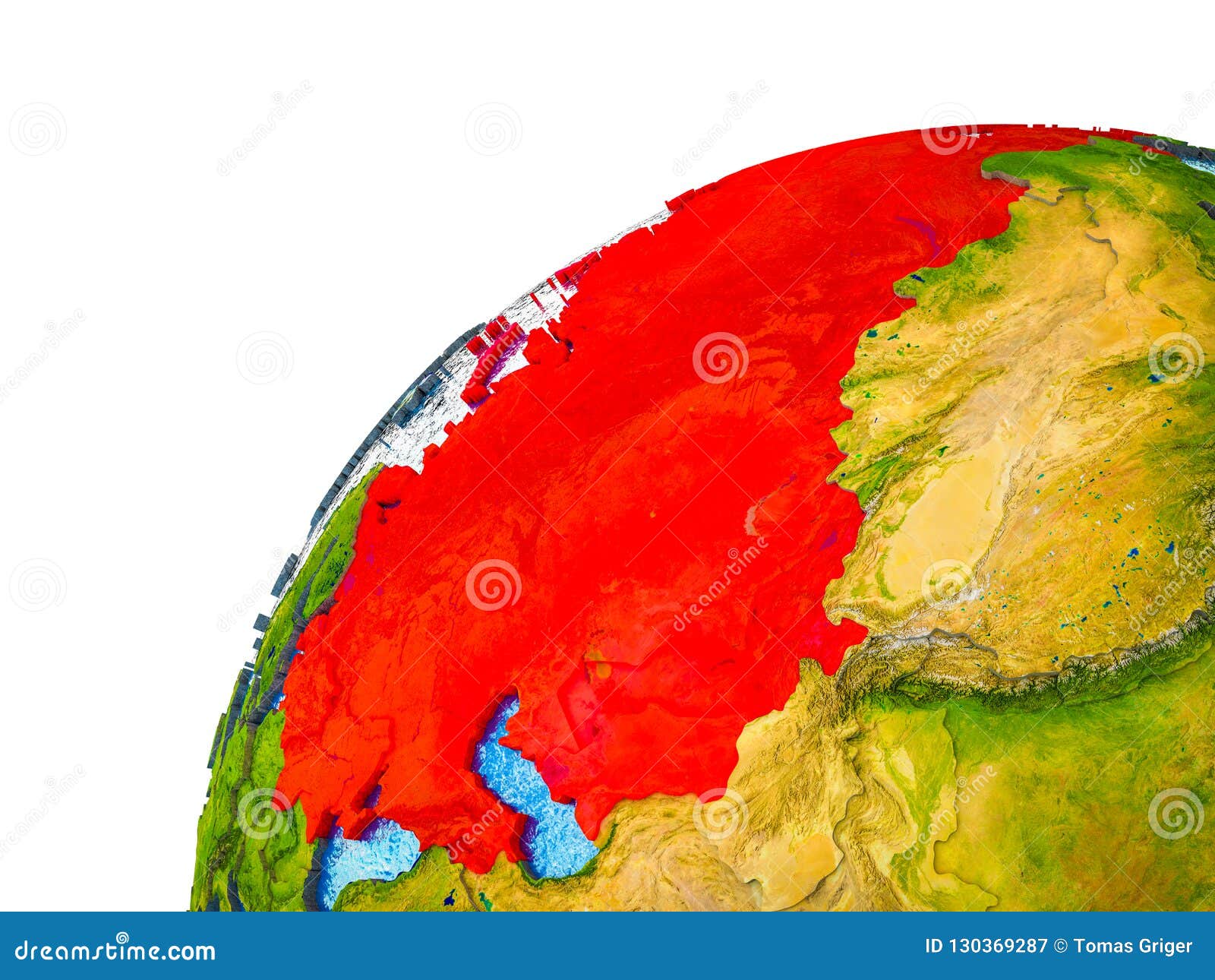 Former Soviet Union on 3D Earth Stock Illustration - Illustration of ...