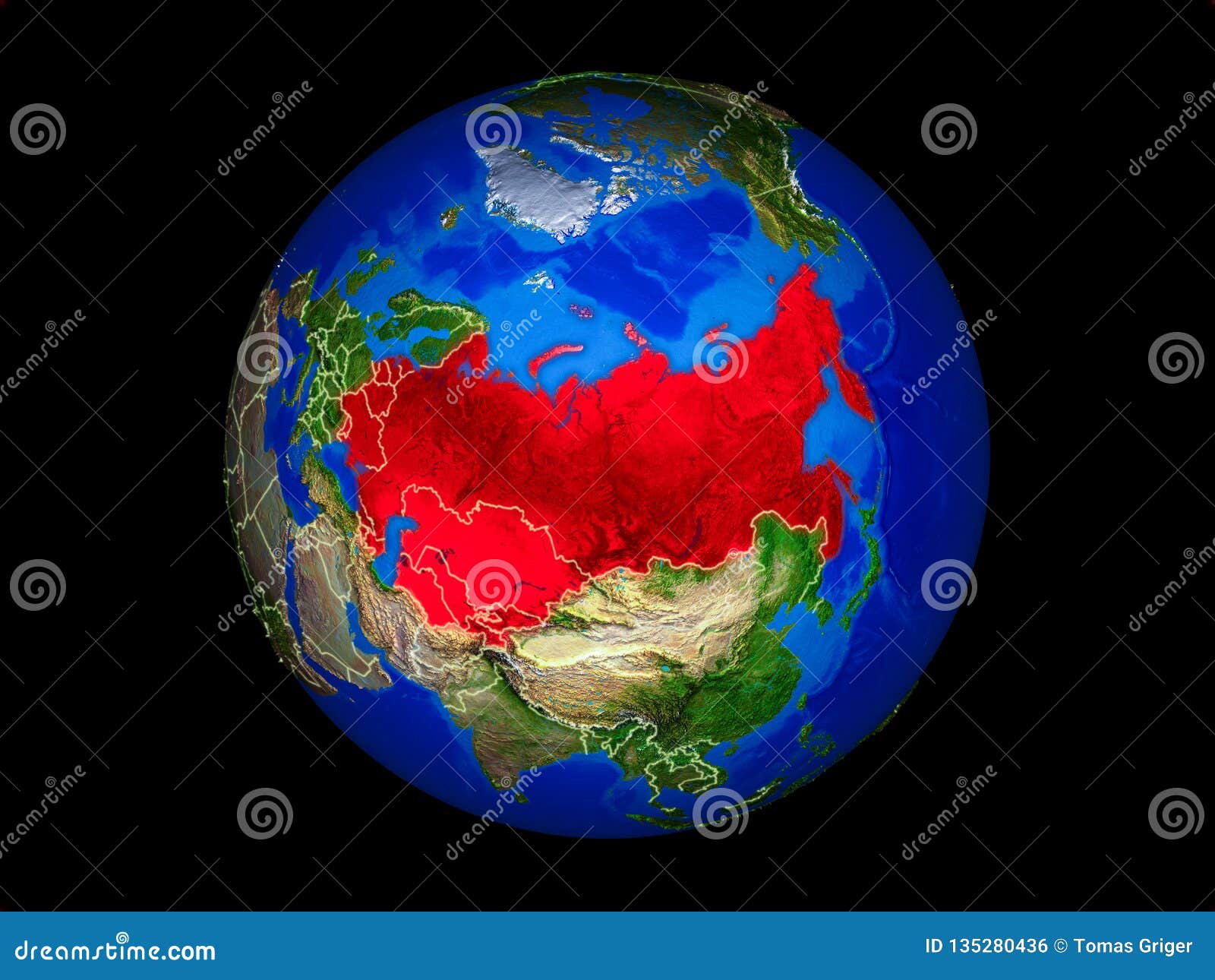 Former Soviet Union on Earth from Space Stock Illustration ...