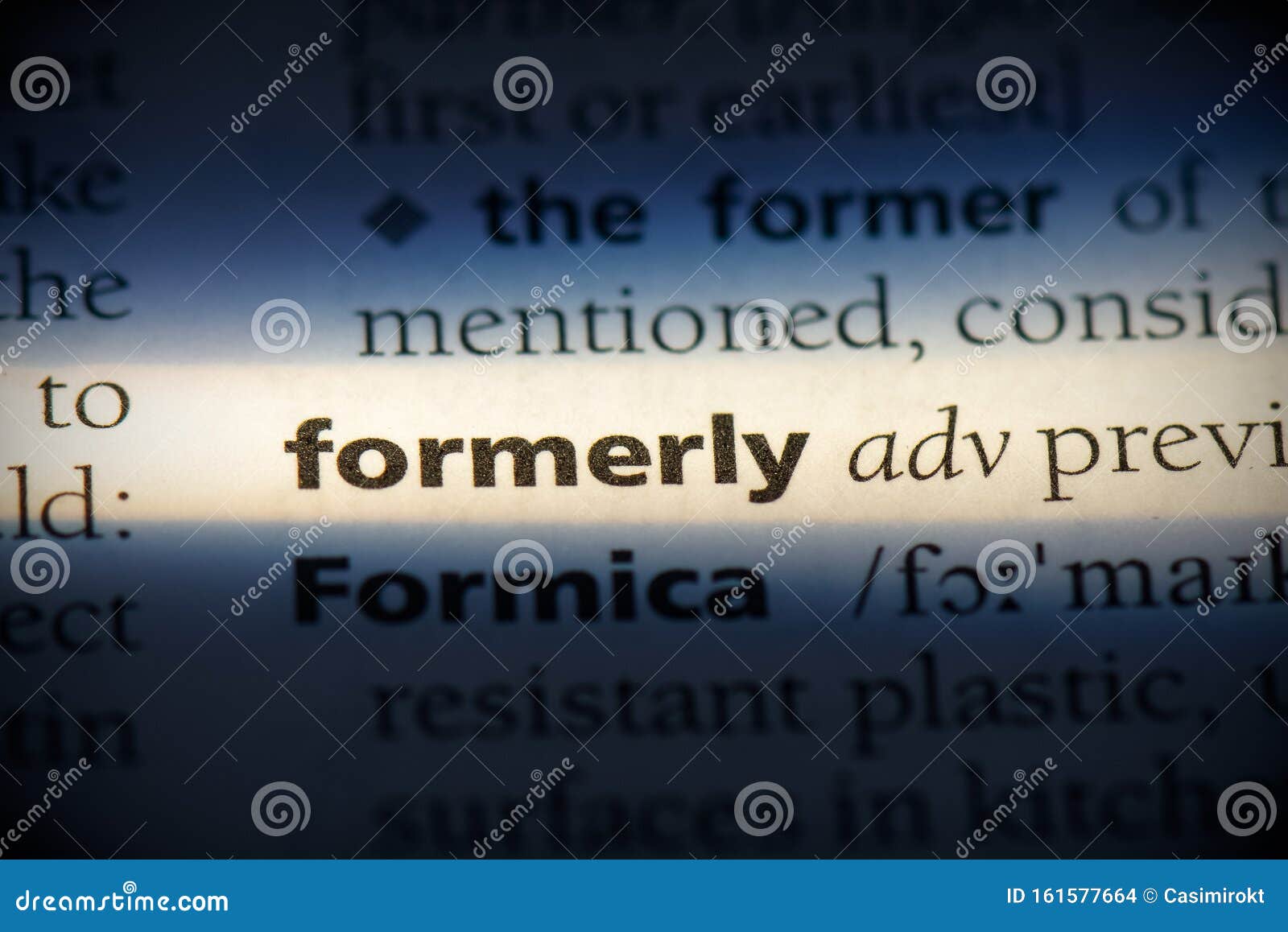 Formerly stock photo. Image of writing, meaning, detail - 161577664