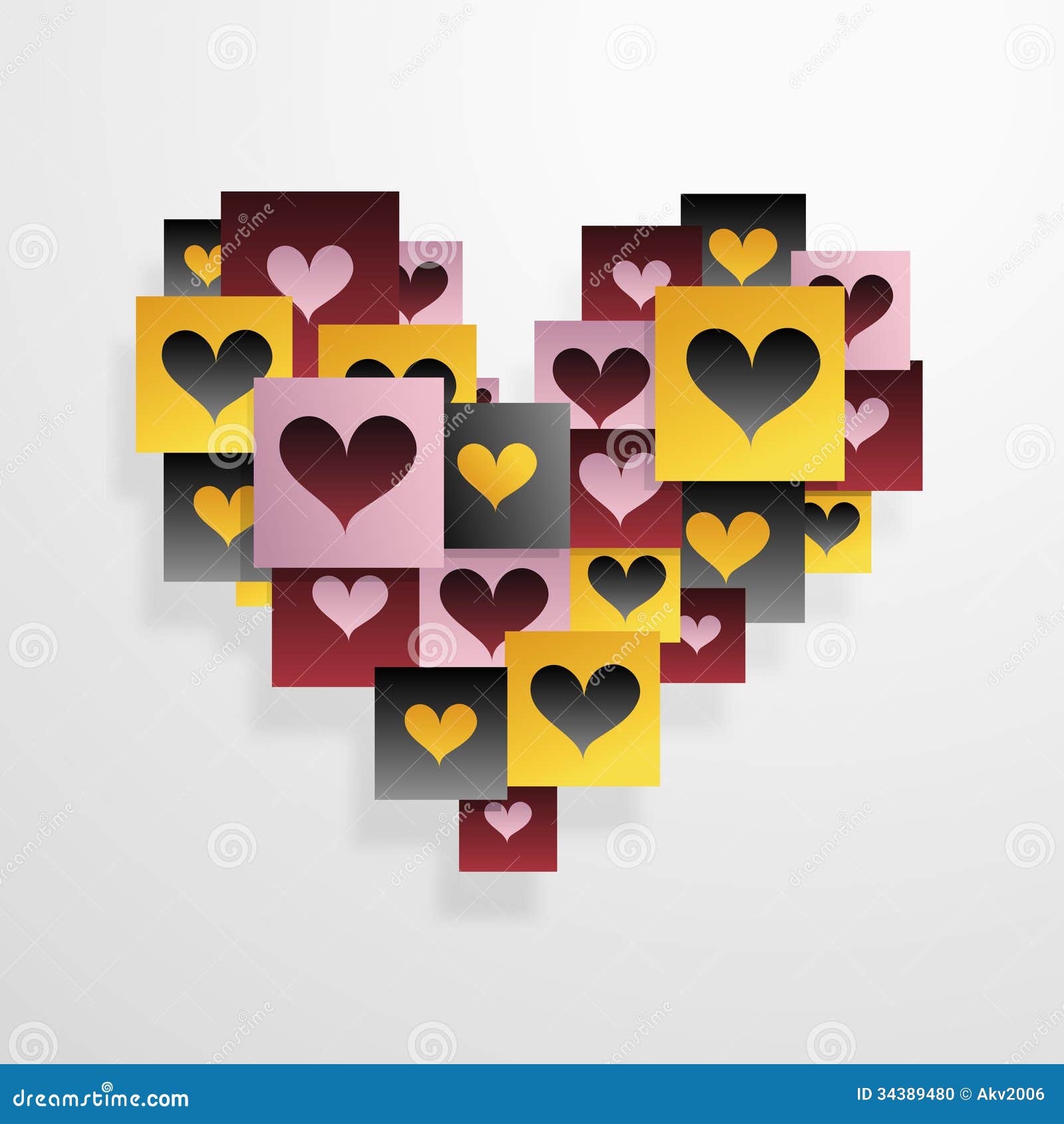 Formes de coeur illustration de vecteur. Illustration du coeur - 34389480