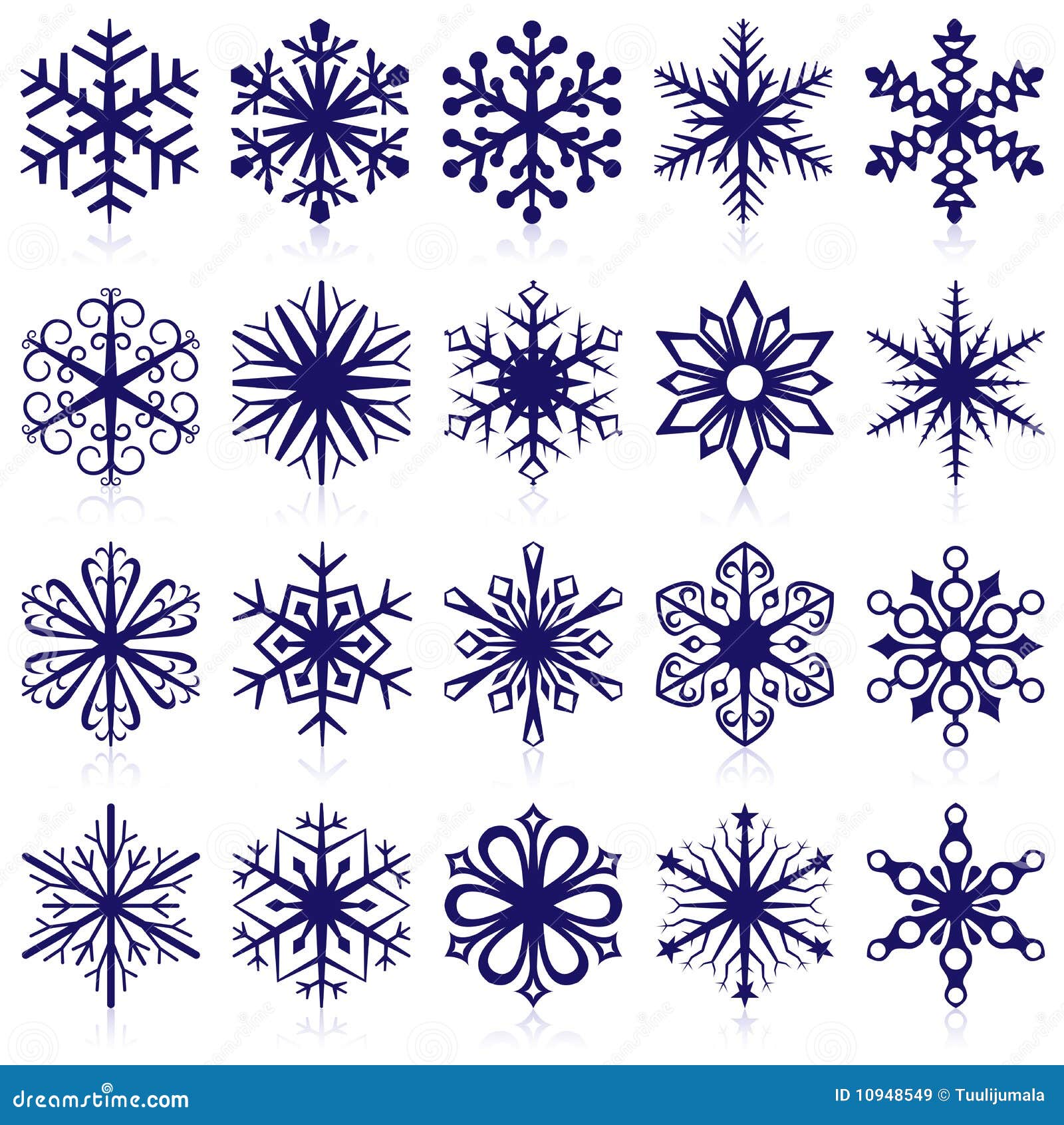 Formes de flocon de neige illustration de vecteur. Illustration of ...