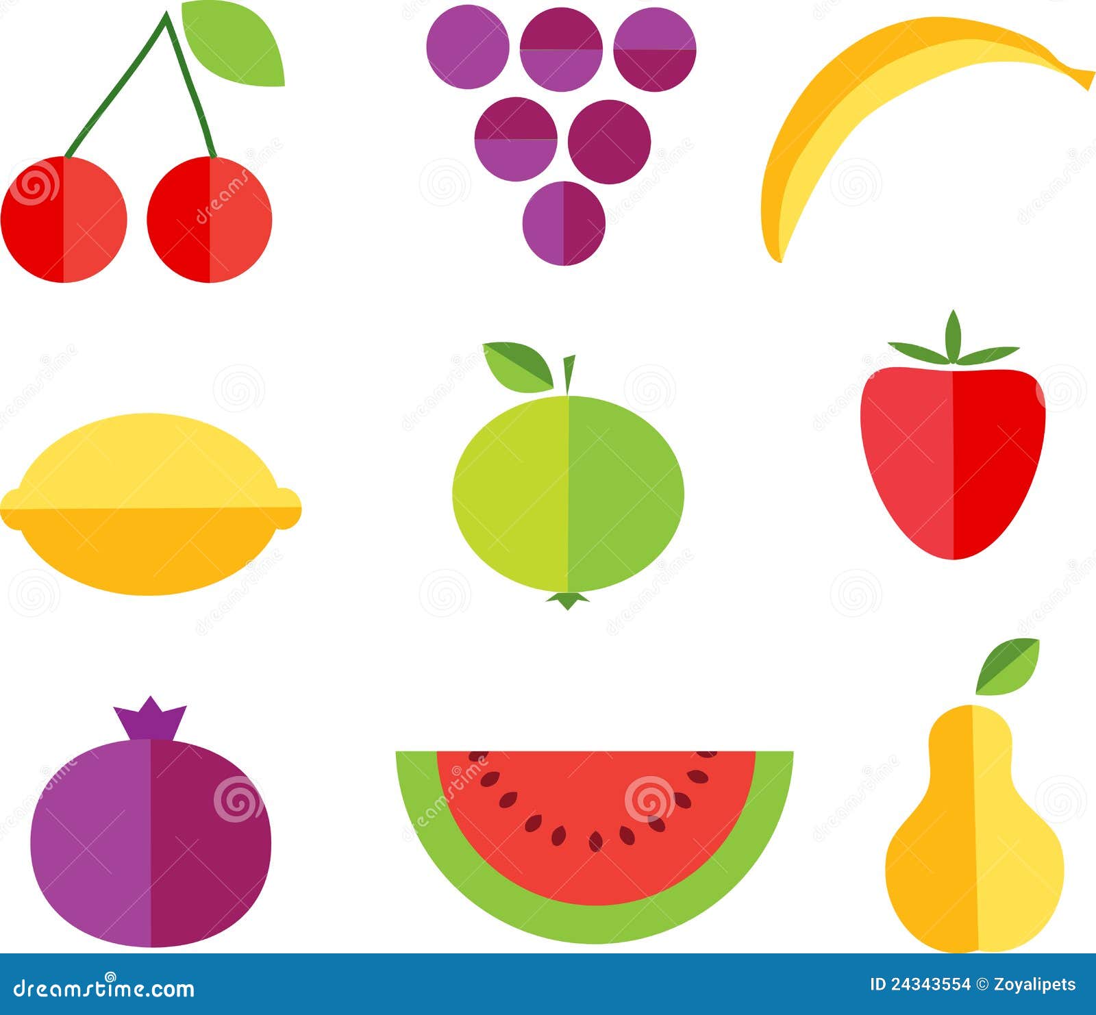 Formes De Fruit Avec Le Descripteur De Fruits Illustration de Vecteur ...