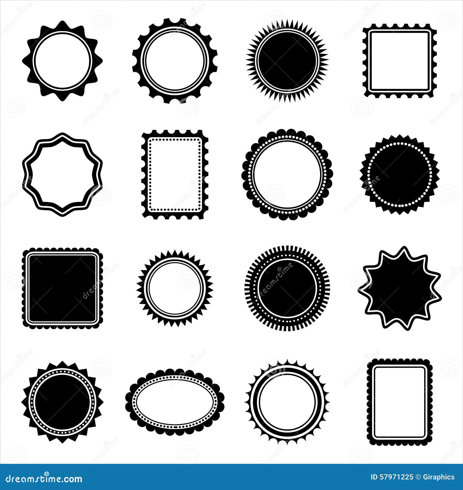 Formes de timbre et de vue illustration de vecteur. Illustration du ...