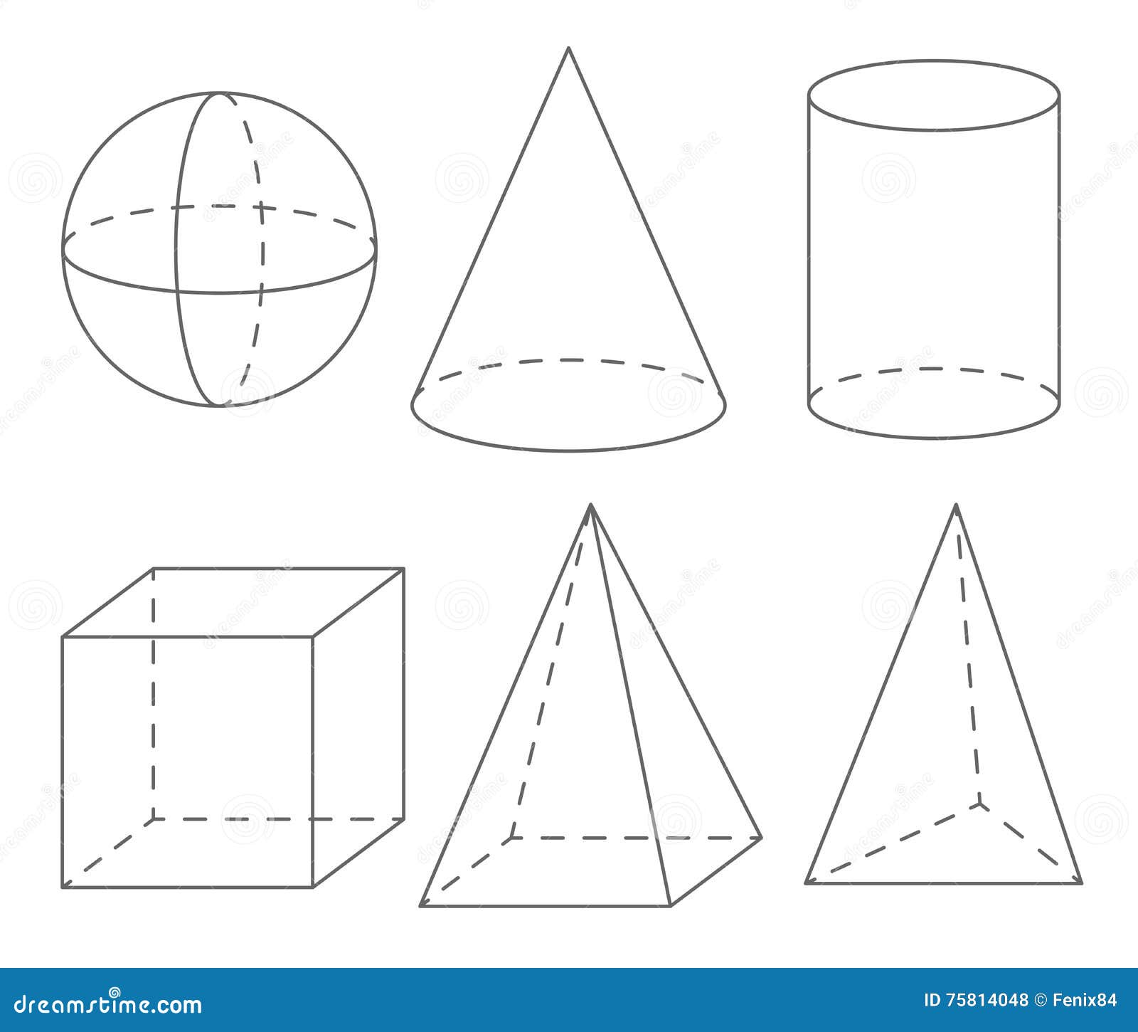 Formes Géométriques De Volume : Sphère, Cône, Cylindre, Cube, Pyramide ...
