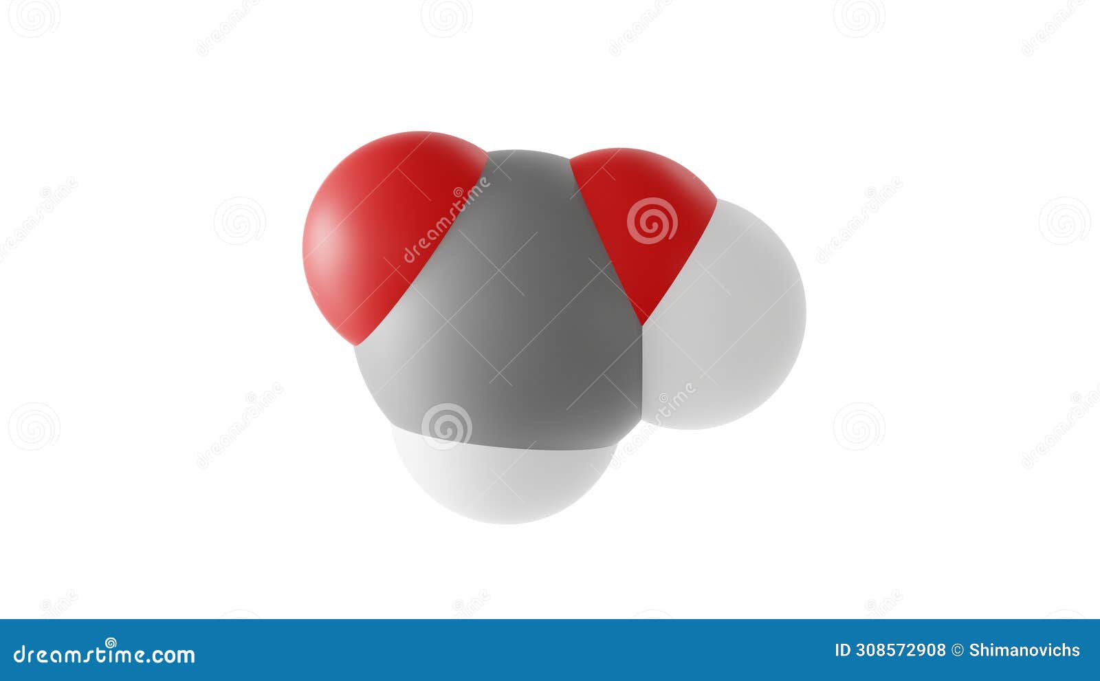Formic Acid Molecule Carboxylic Acid Molecular Structure Isolated 3d