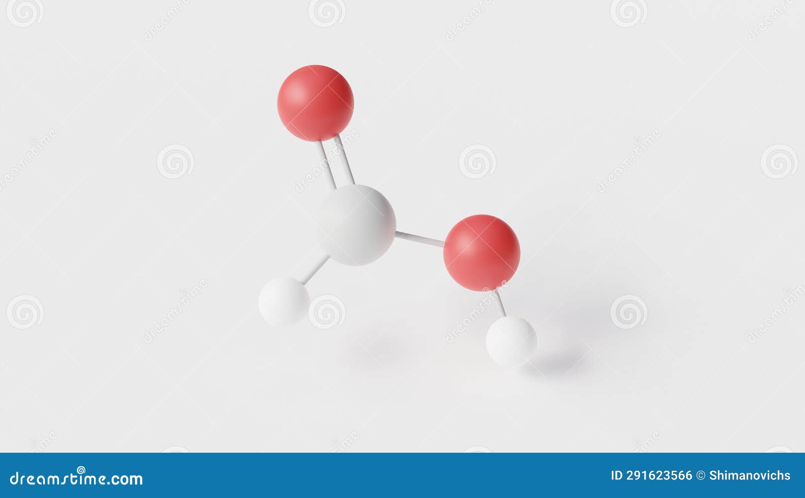 Formic Acid Molecule 3d Molecular Structure Ball And Stick Model