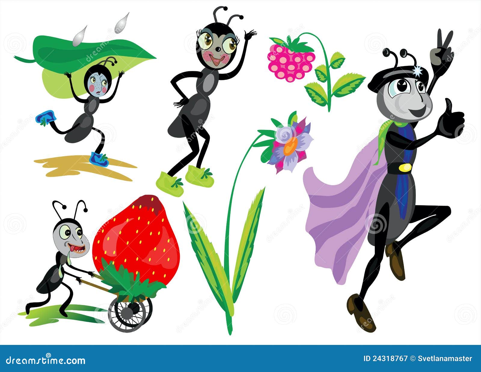 Formiche illustrazione vettoriale. Illustrazione di frutta - 24318767