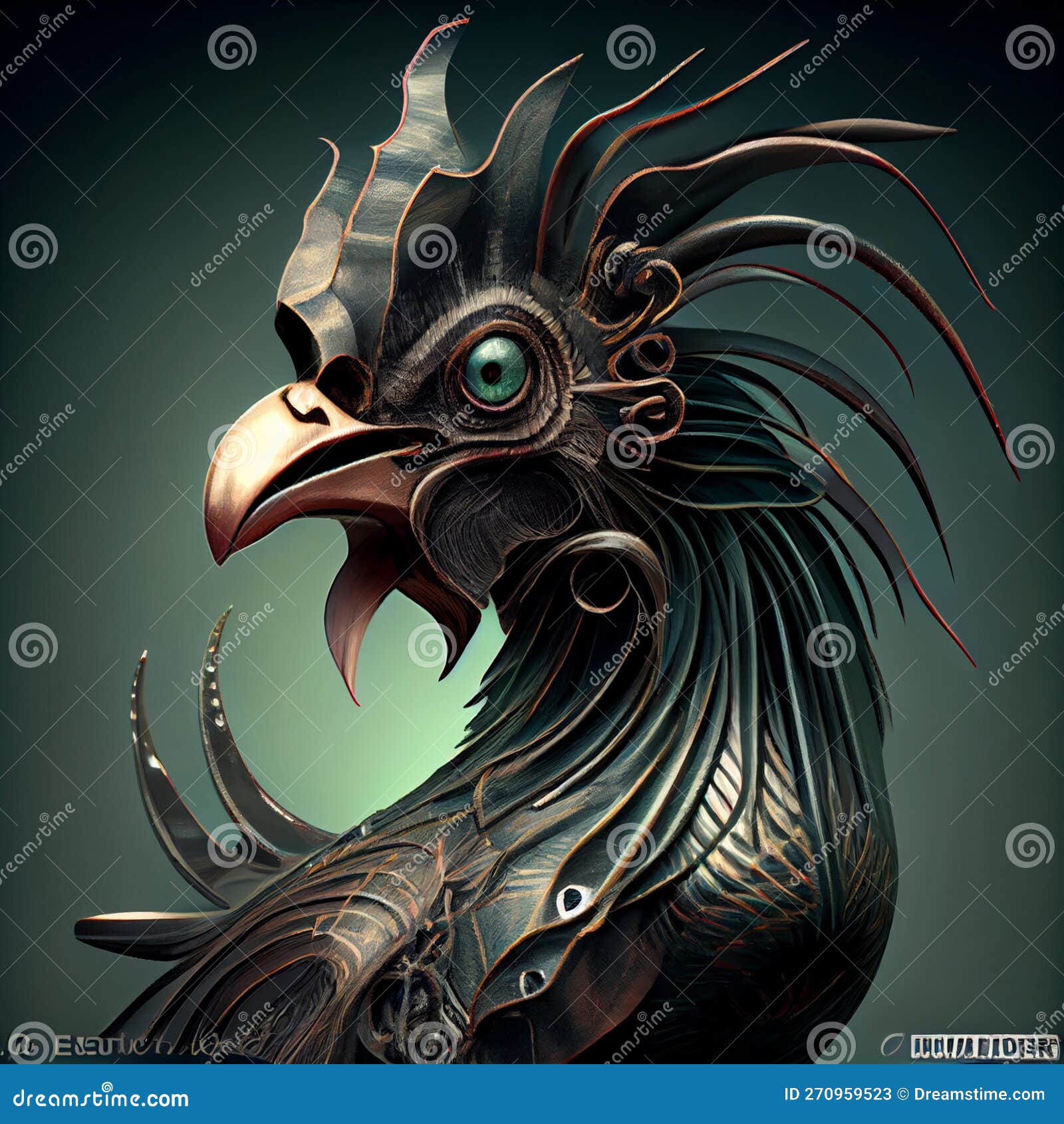 Formidable bird in profile stock illustration. Illustration of monument ...