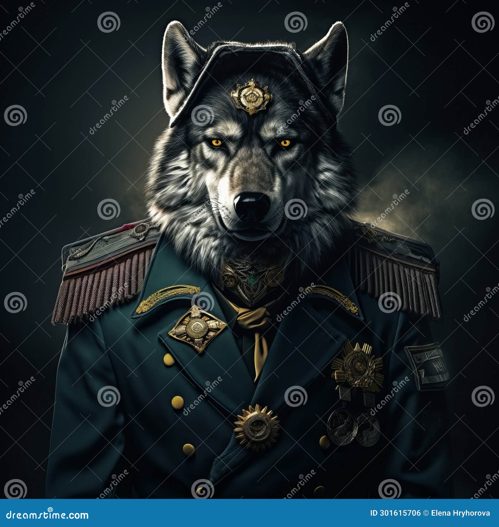 Wolf in Uniform: Commanding Presence Stock Photo - Image of respect ...