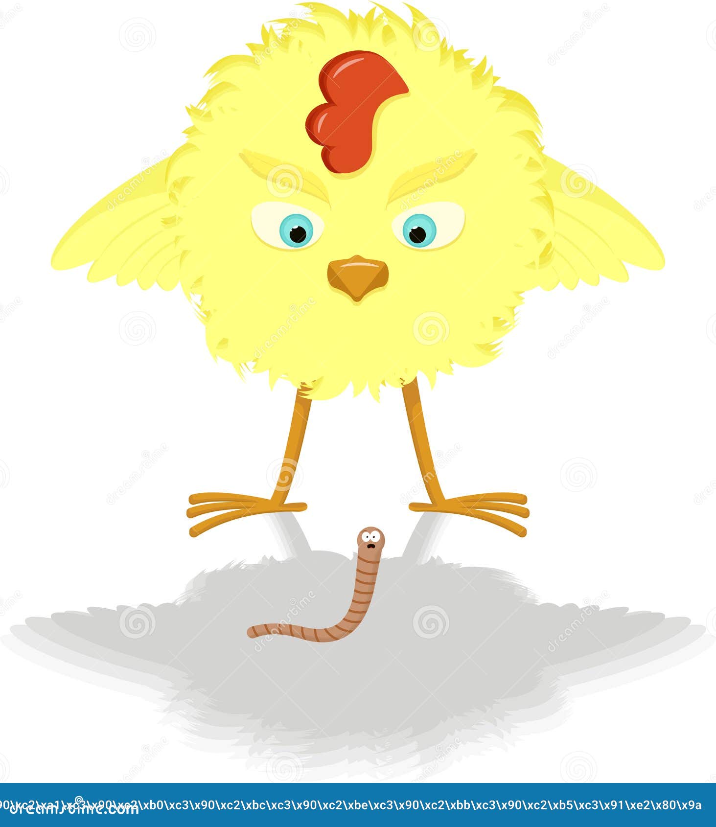 Formidable Chicken Looks at the Worm Stock Vector - Illustration of ...