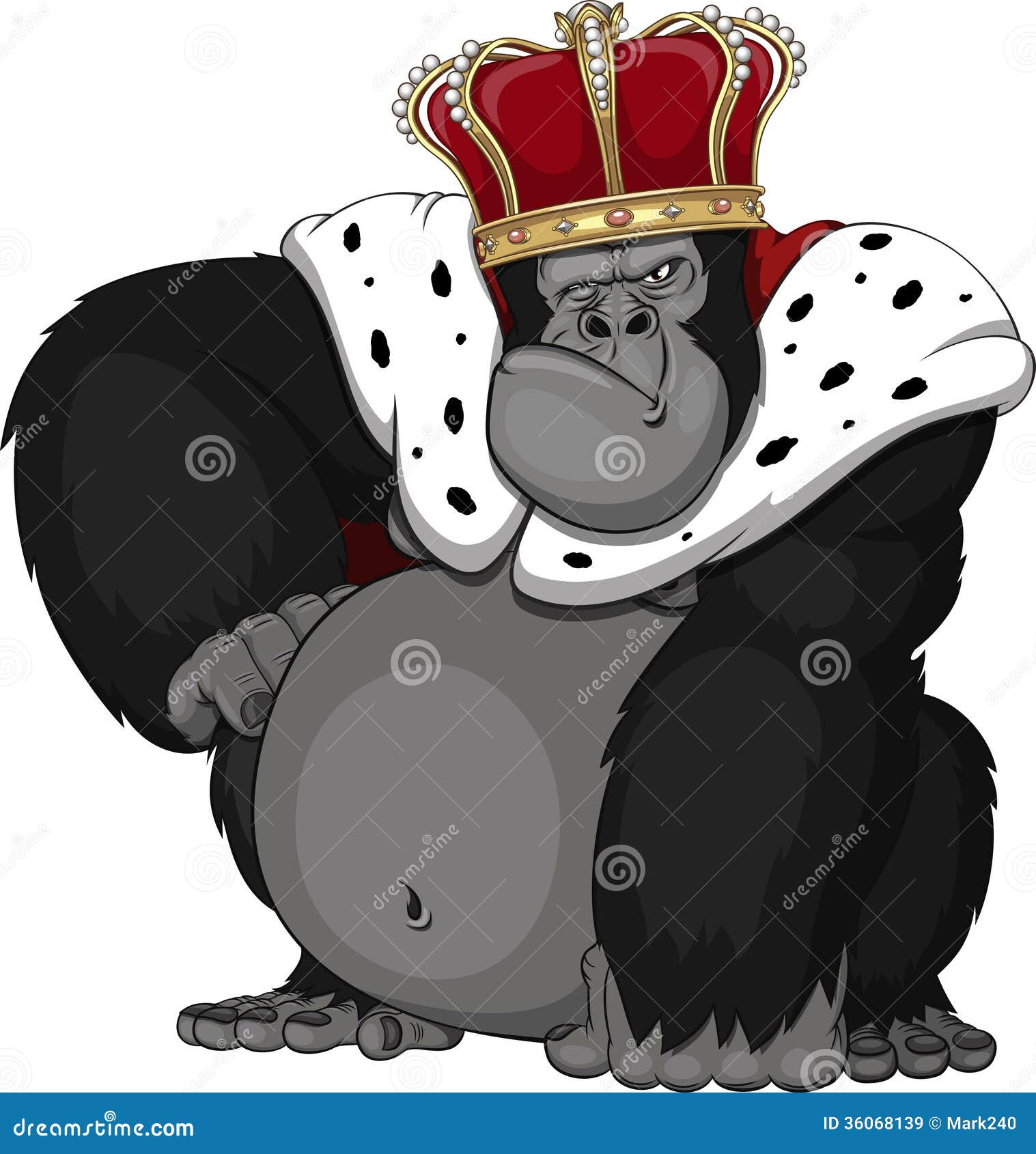 Formidable Monkey in a Crown Stock Vector - Illustration of muscular ...