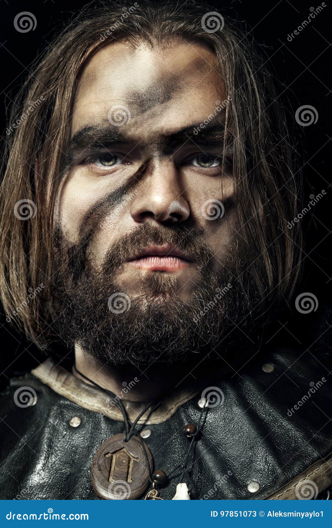 Handsome Viking With Axes Standing At The Lake Royalty-Free Stock ...