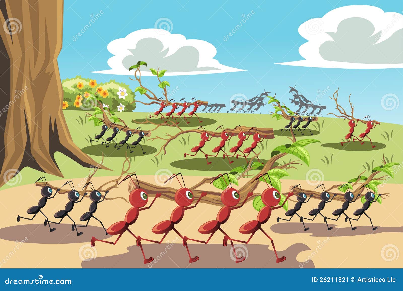 Formigas de trabalho ilustração do vetor. Ilustração de desenho - 26211321