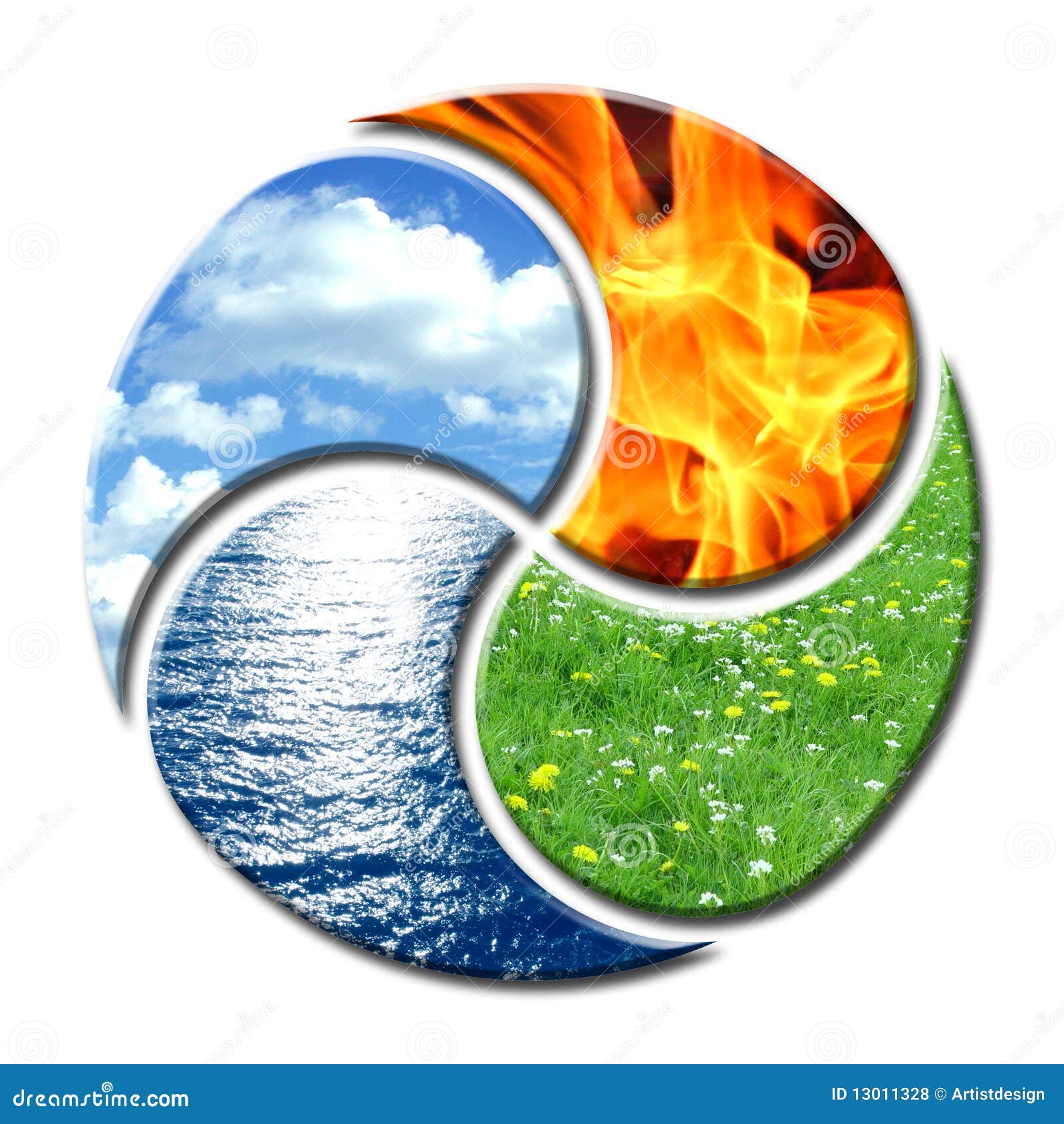 Formin Yin En Yang Van Vier Elementen Stock Illustratie - Illustratie ...