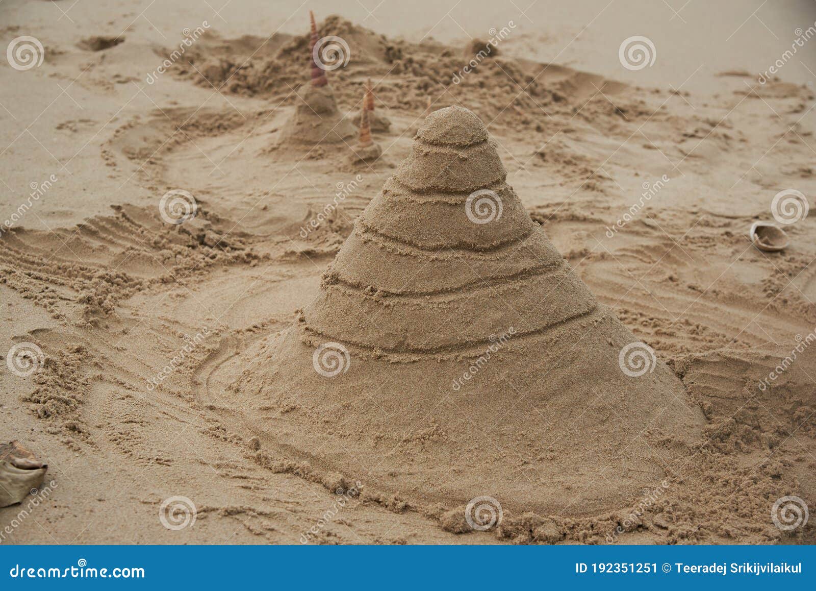 Forming Beach Sand As Buddhist Temples on the Beach Stock Image - Image ...