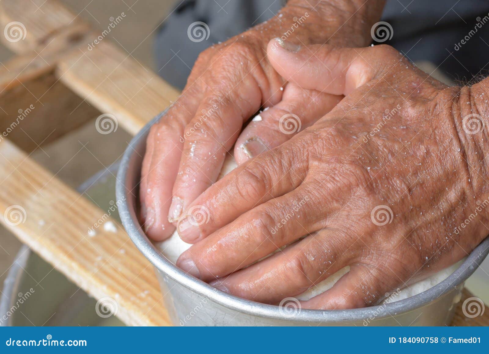 Details of Hands of the Shepherd Pressing the Curd Stock Photo - Image ...