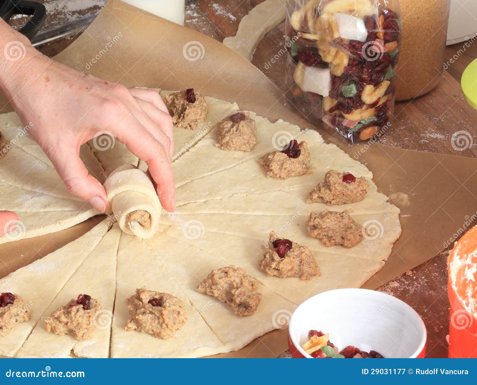 Forming a Pastry-Wrap stock image. Image of ingredients - 29031177