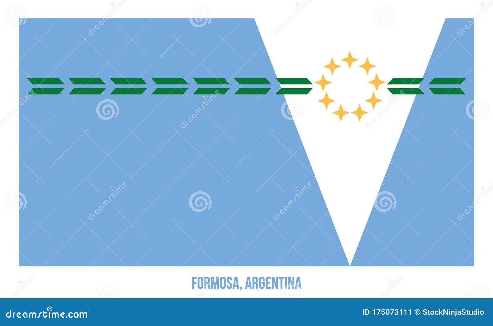 Formosa Flag Vector Illustration On White Background. Flag Of Argentina ...