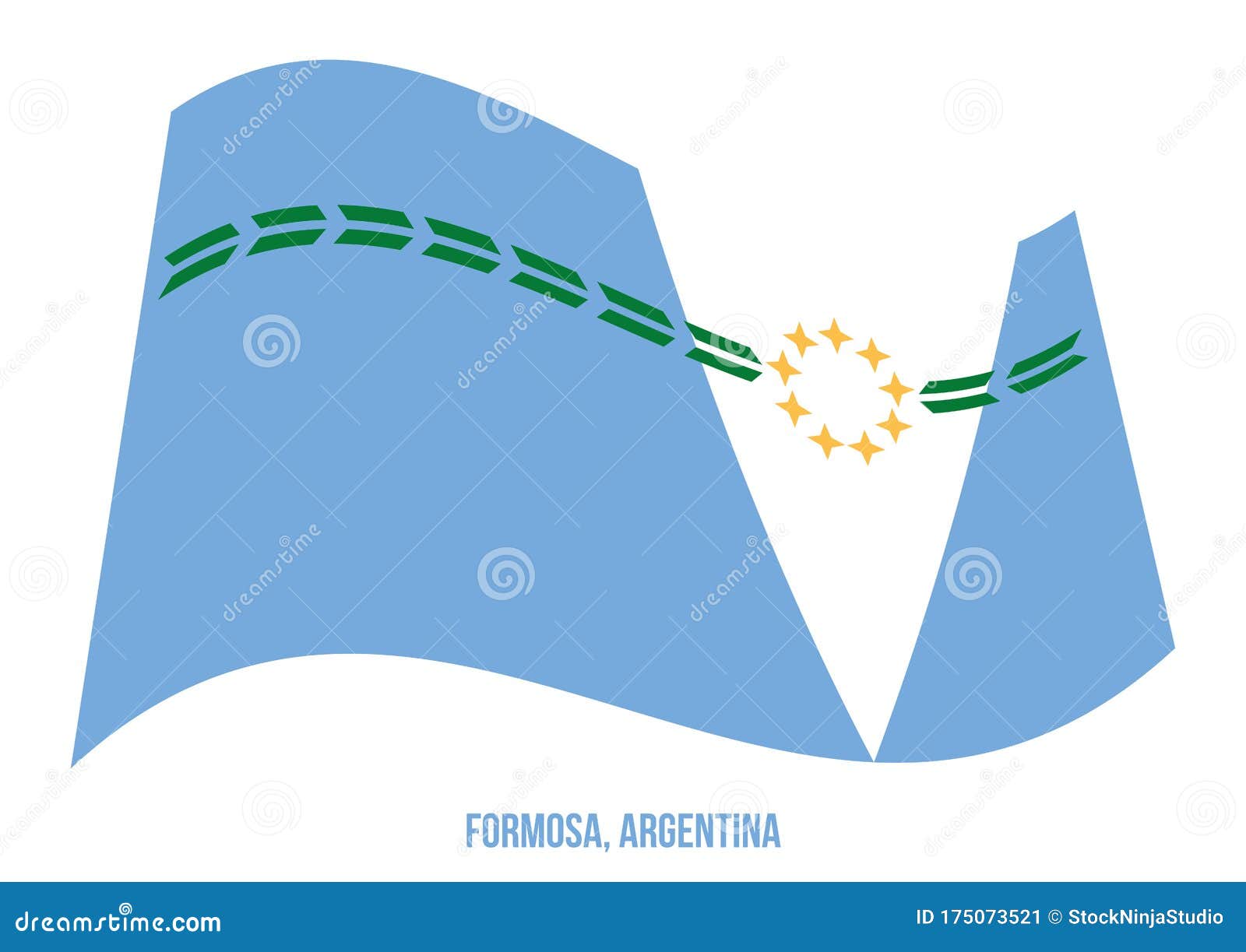 Formosa Flag Vector Illustration On White Background. Flag Of Argentina ...