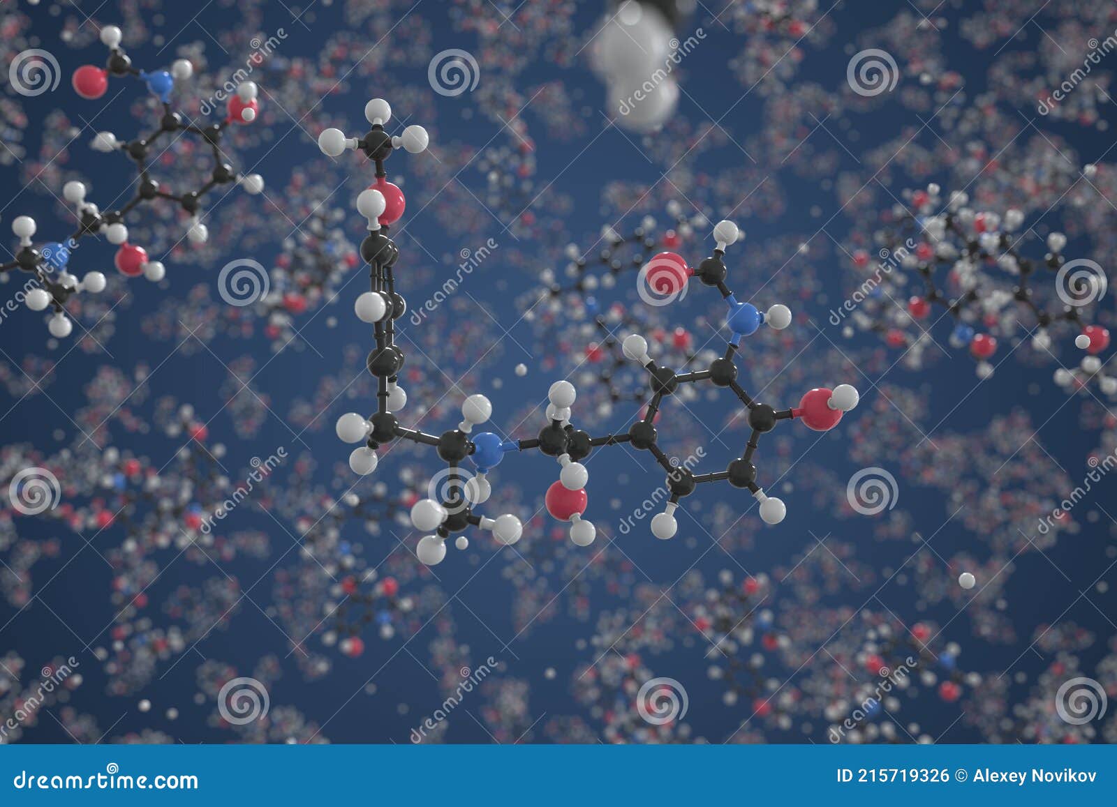 Formoterol Molecule, Structural Chemical Formula, Ball-and-stick Model ...