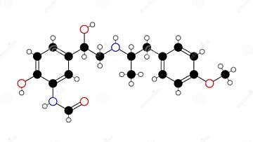 Formoterol Molecule, Structural Chemical Formula, Ball-and-stick Model ...