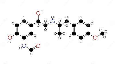 Formoterol Molecule, Structural Chemical Formula, Ball-and-stick Model ...