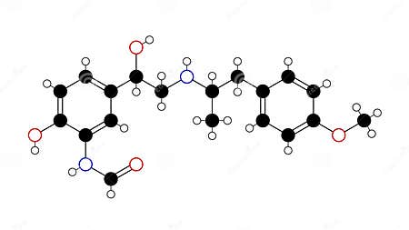 Formoterol Molecule, Structural Chemical Formula, Ball-and-stick Model ...