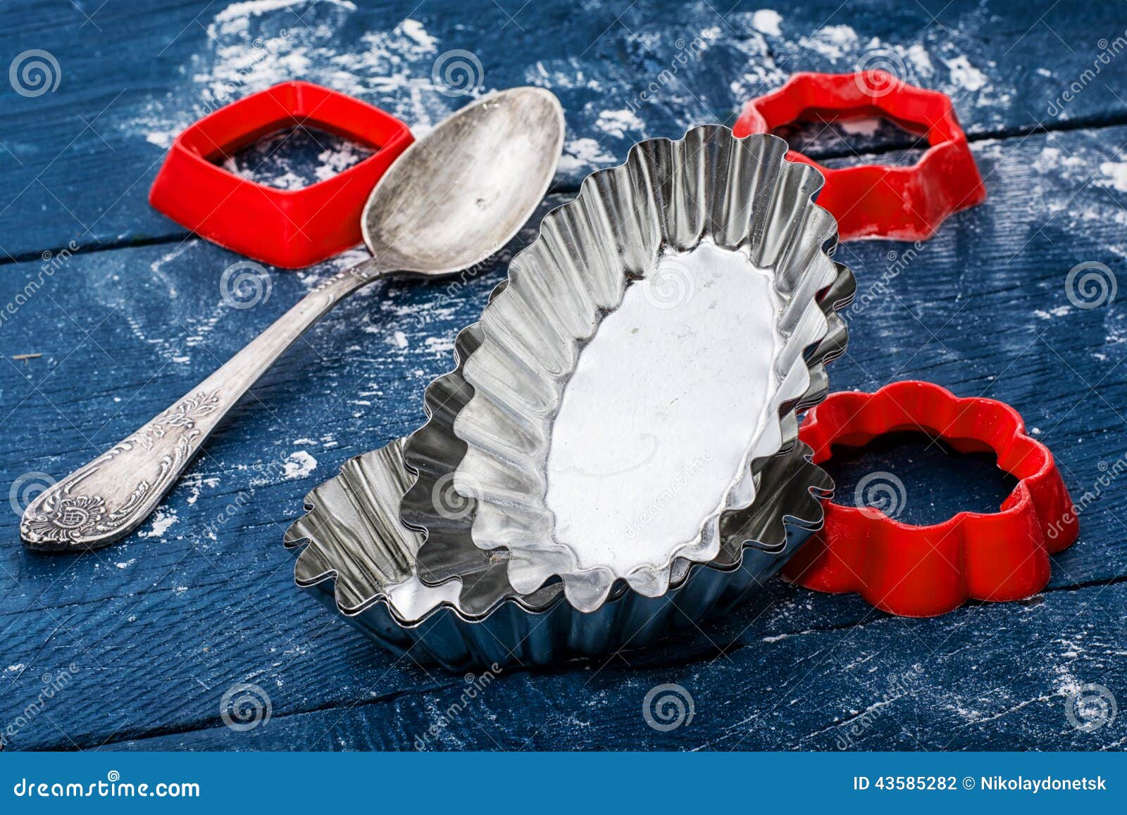 Forms for baking stock photo. Image of baking, flour - 43585282