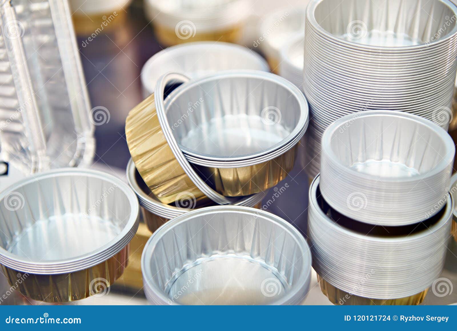 Forms for Baking from Metal Foil in Shop Stock Photo - Image of ...