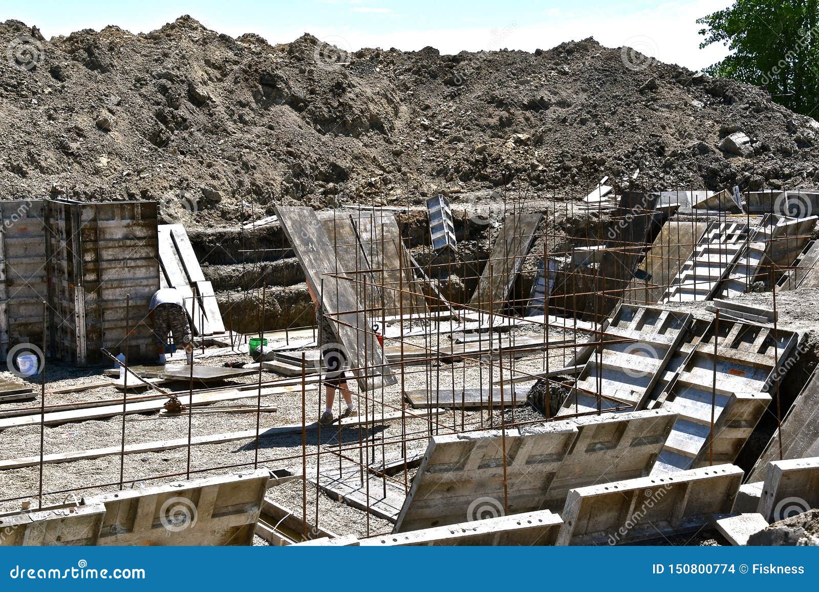 Forms and Revbar on the Foundation of a New Housing Project Stock Photo ...
