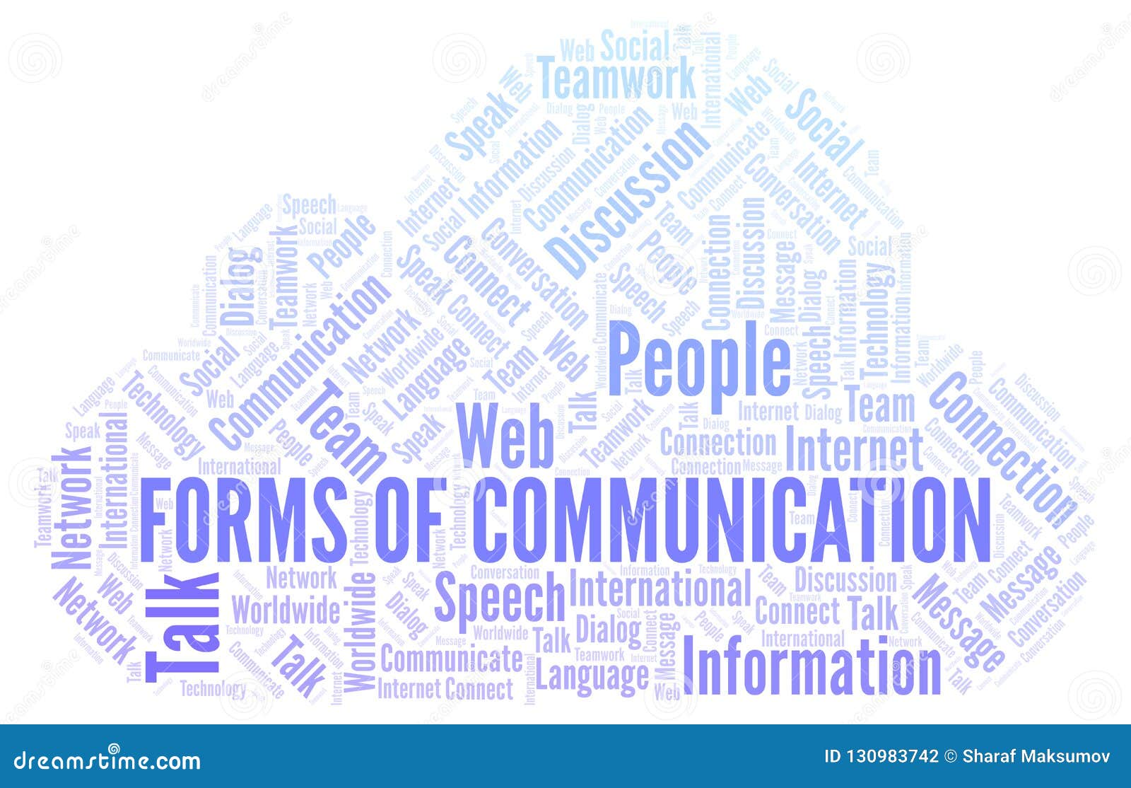 Forms of Communication Word Cloud. Stock Illustration - Illustration of ...
