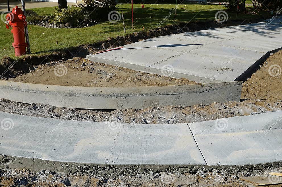 Forms for Concrete Sidewalks Stock Image - Image of sand, street: 86167679