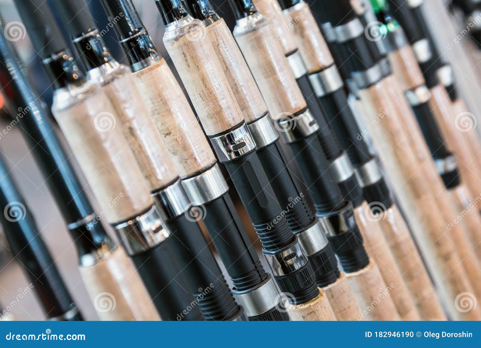 Forms of Fishing Rods and Spinning Rods on the Counter in the Store ...
