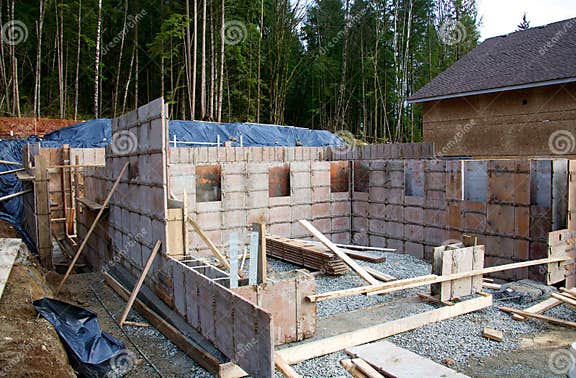Forms of house foundation stock photo. Image of reinforce - 23207052