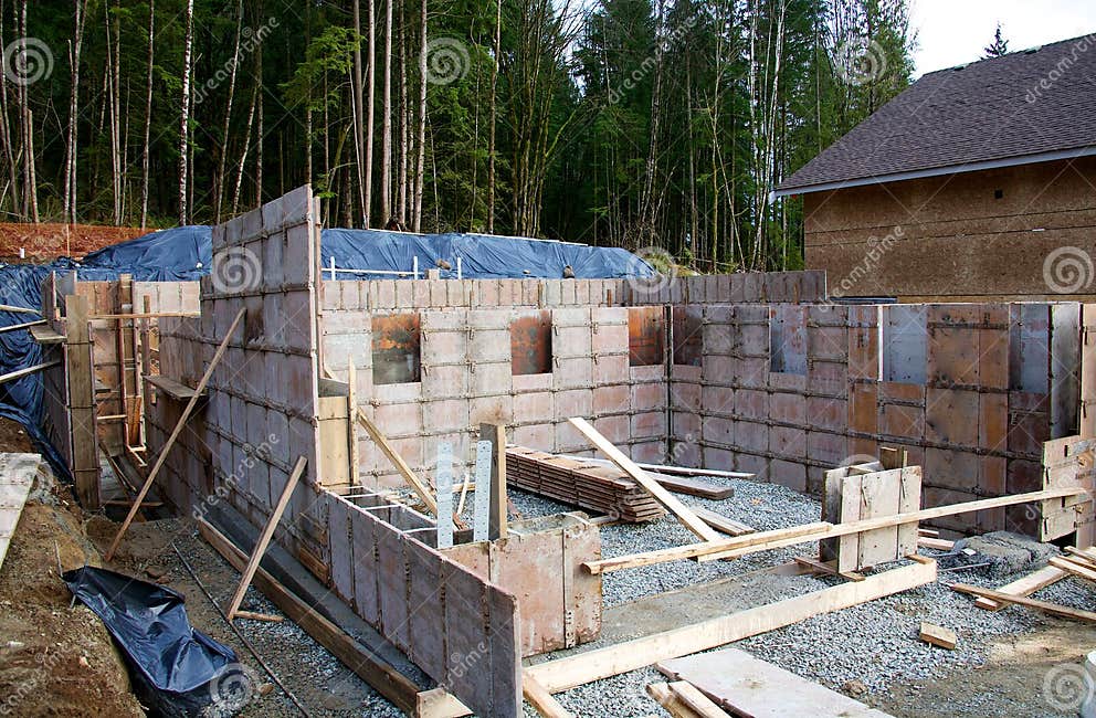 Forms of house foundation stock photo. Image of reinforce - 23207052