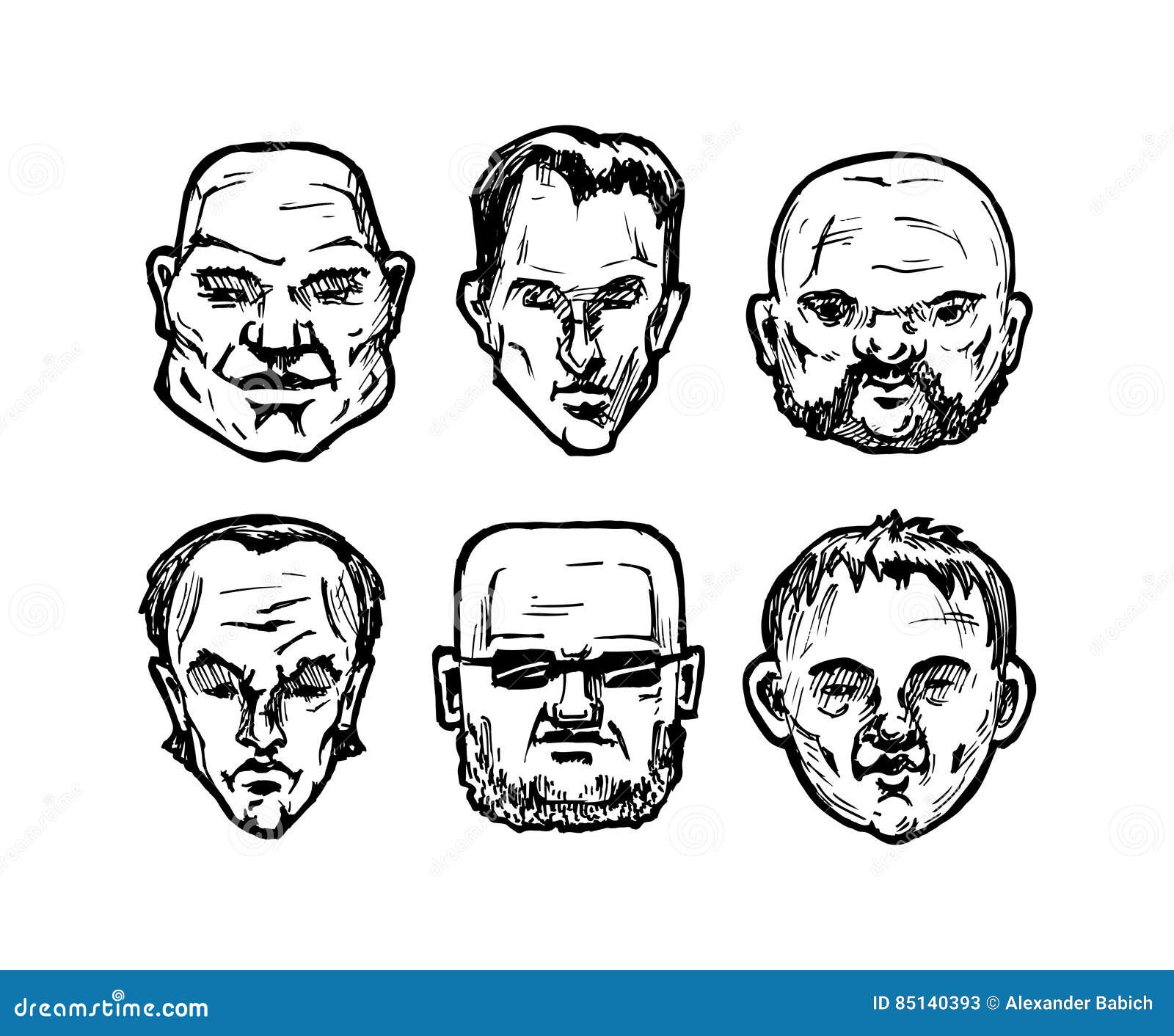 Forms of a male face stock vector. Illustration of icon - 85140393