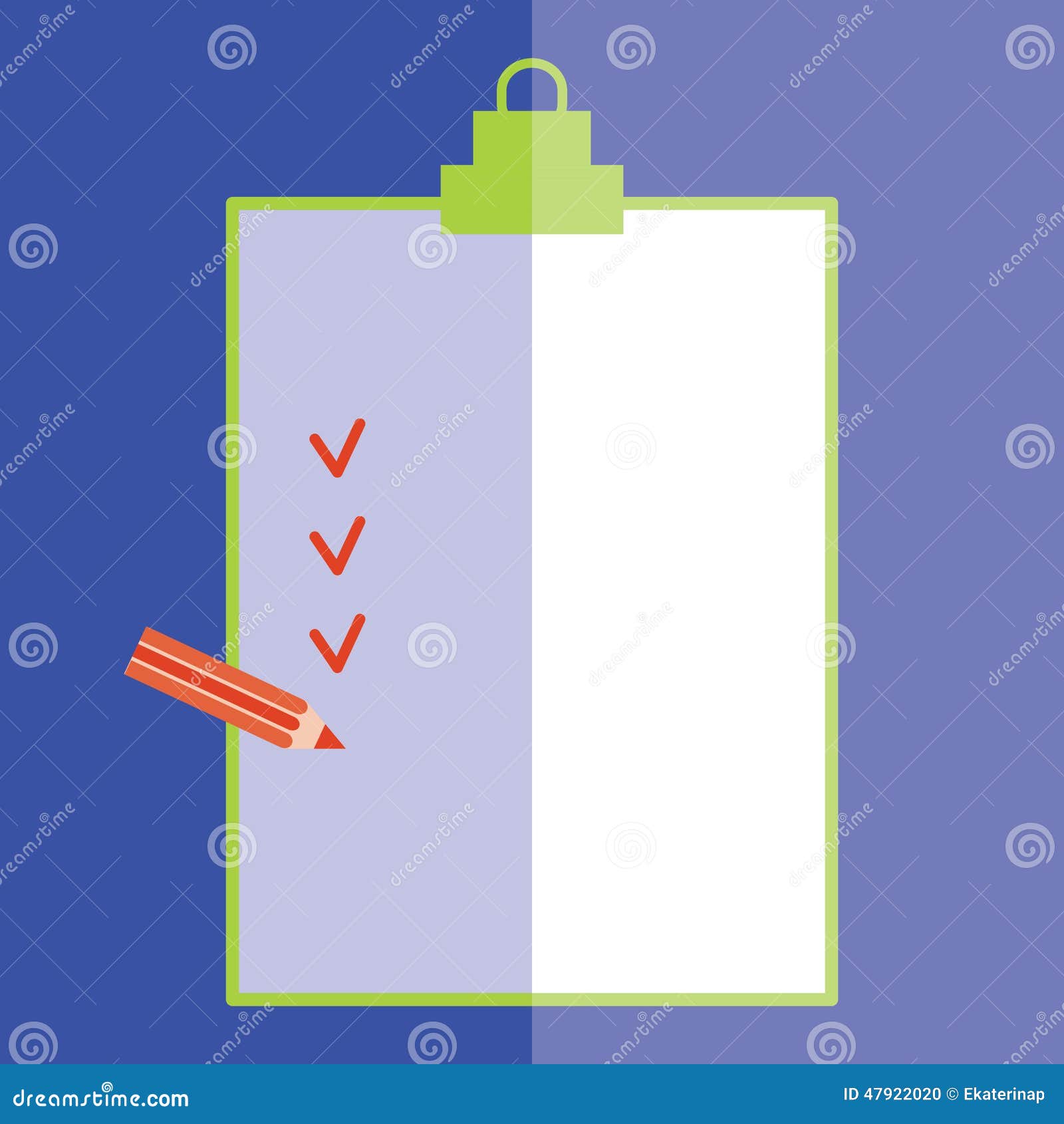 Forms with Pencil and Checklist on Blue Background Stock Vector ...
