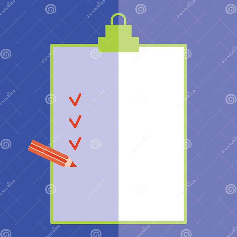 Forms with Pencil and Checklist on Blue Background Stock Vector ...
