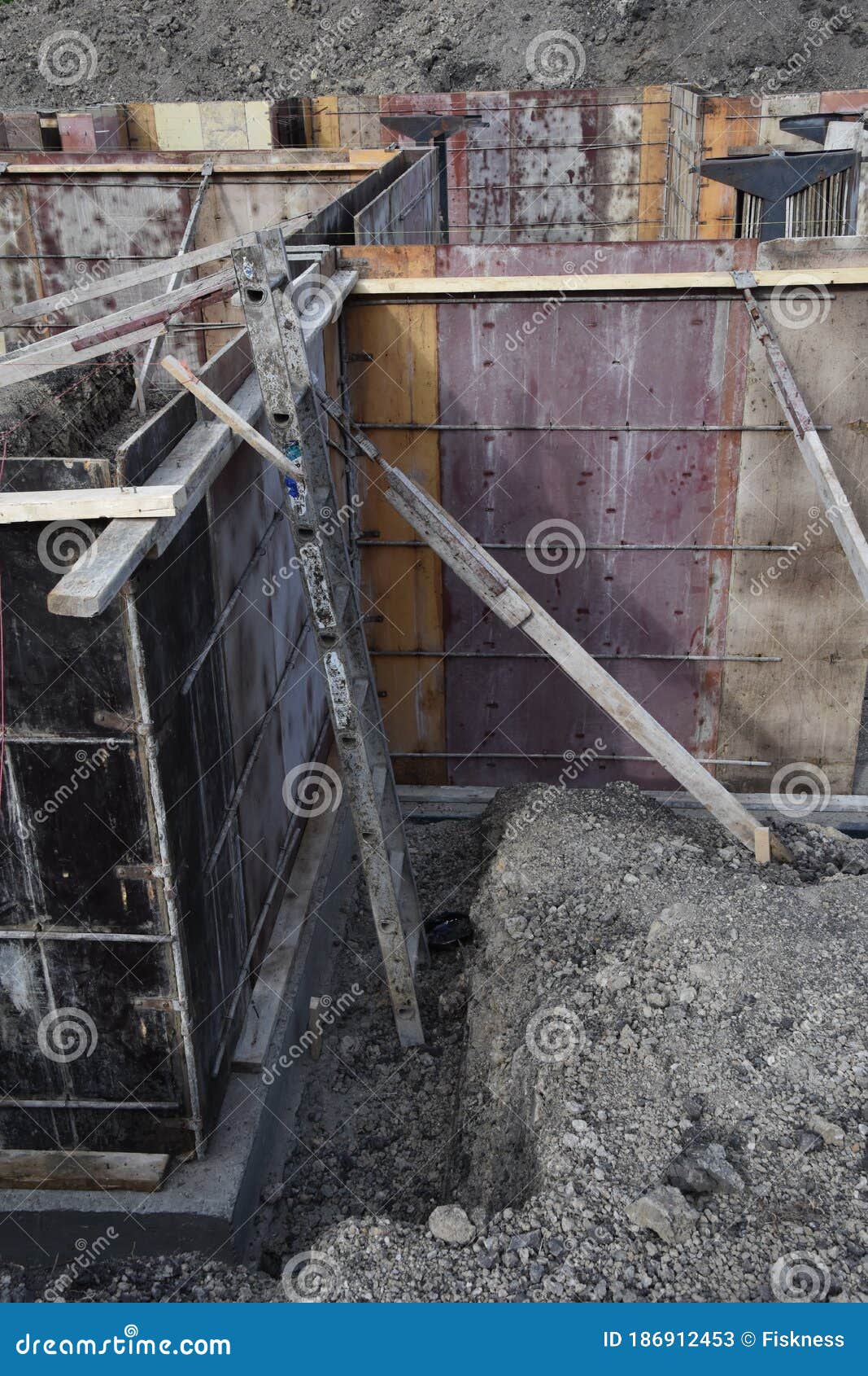 Forms for Creating a Basement Foundation Stock Image - Image of ...