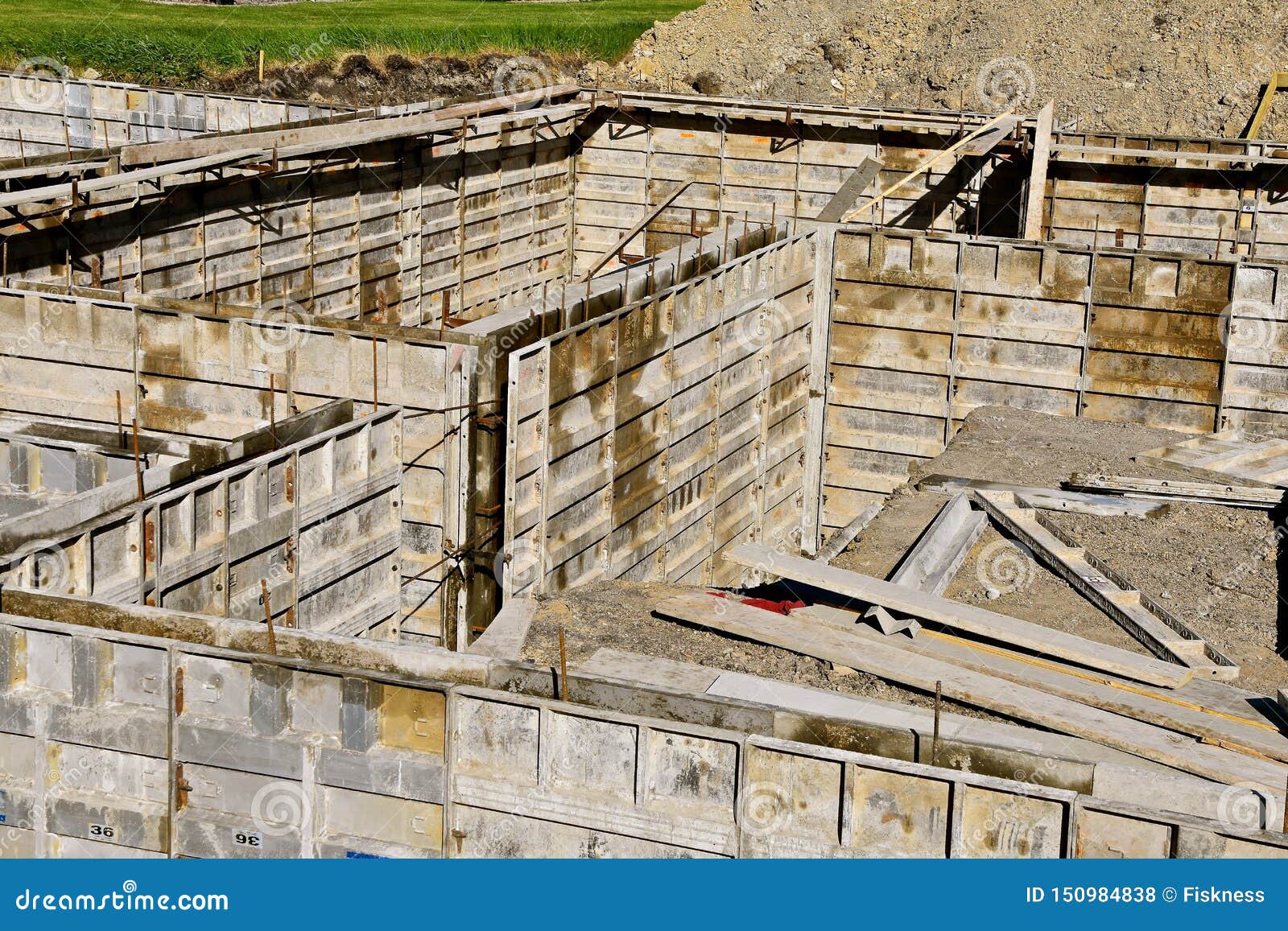 Forms Set for Pouring a Foundation of a New House Stock Photo - Image ...