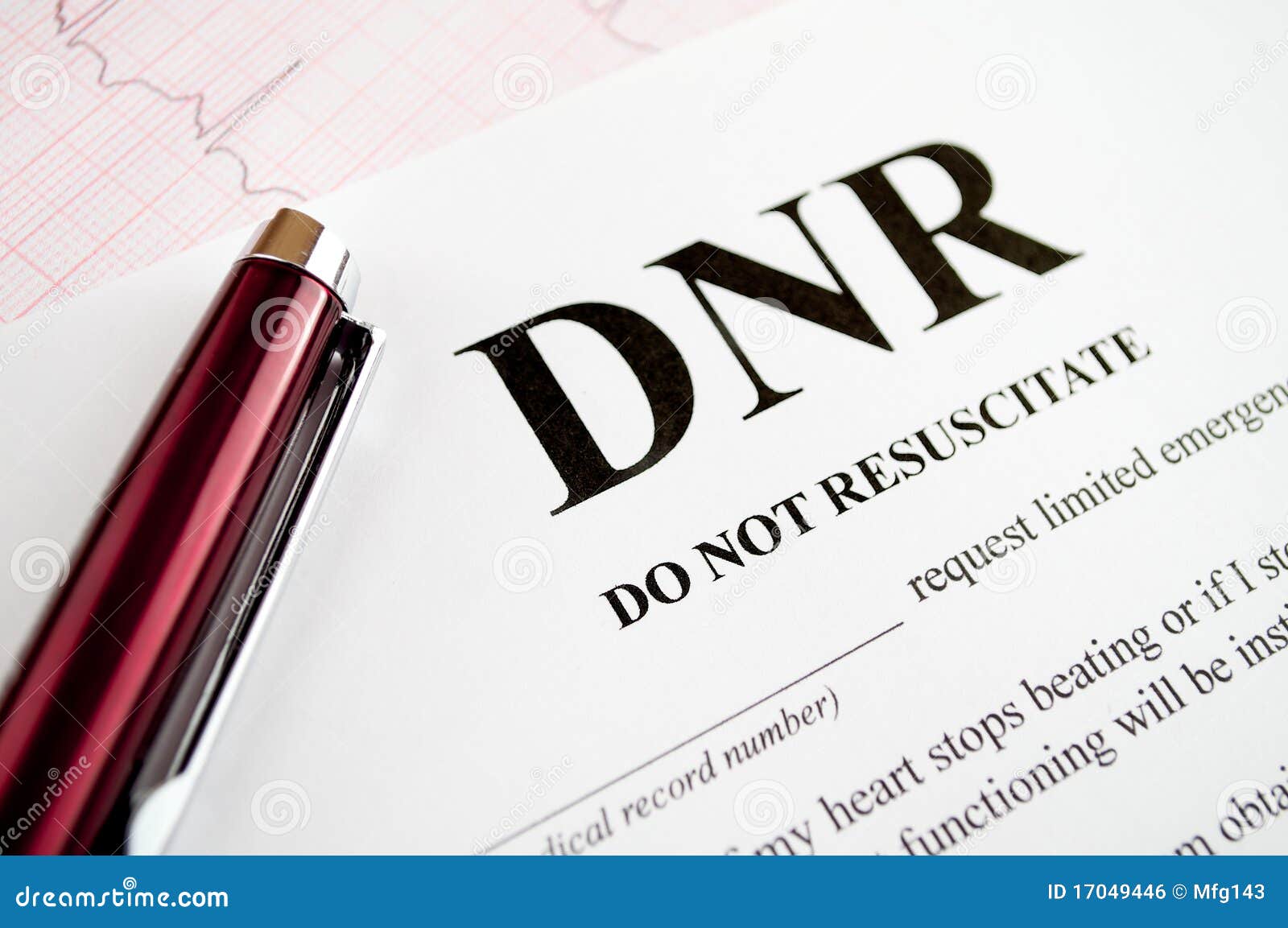 Formulário de DNR foto de stock. Imagem de paliativo - 17049446