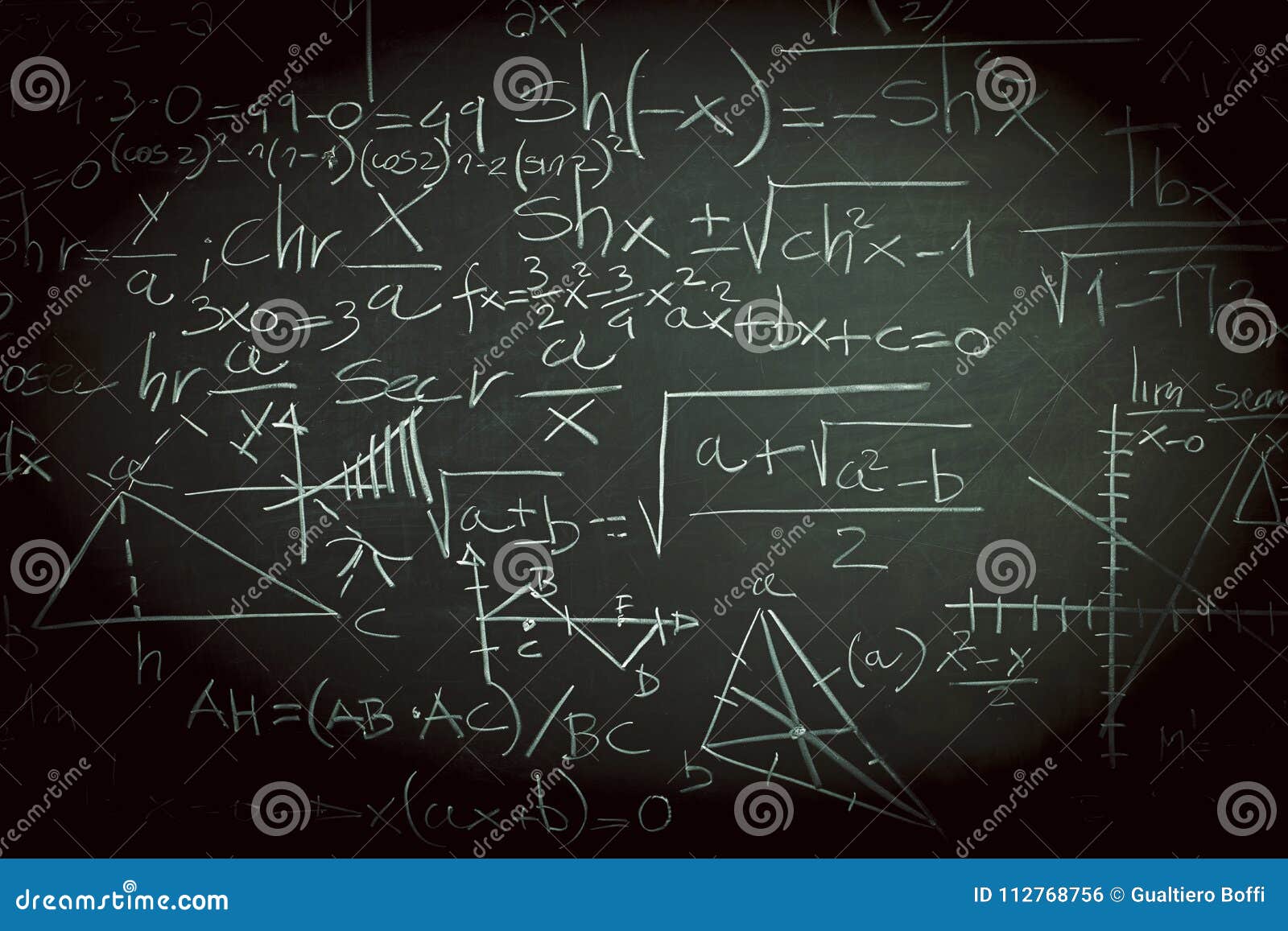 Formula on blackboard stock illustration. Illustration of empty - 112768756