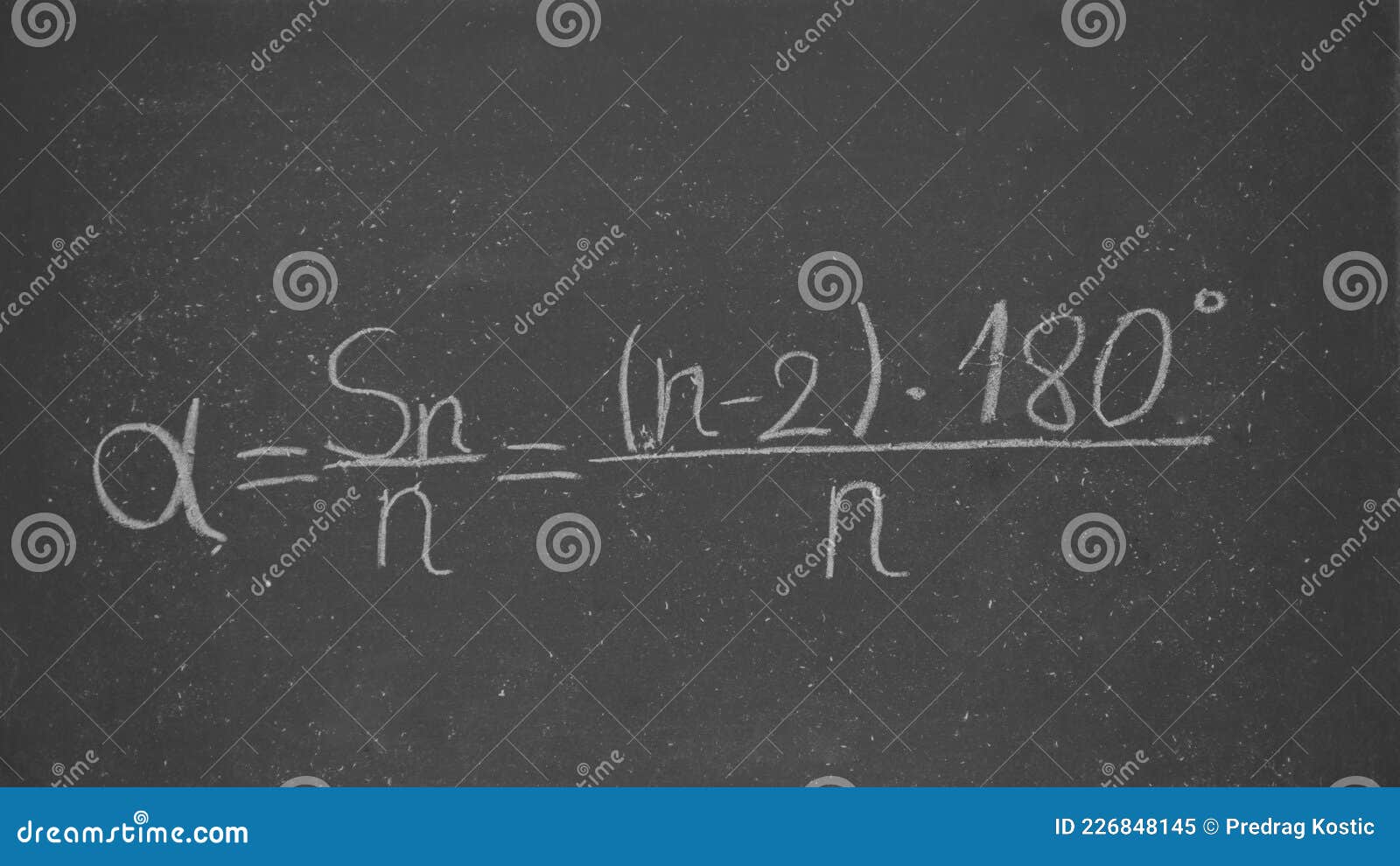 Formula for Calculating the Interior Angle of a Regular Polygon. Stock ...