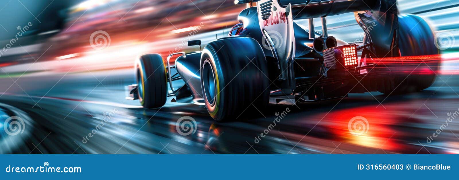 Formula 1 Car Racing on the Circuit Track while Driving at High Speed ...