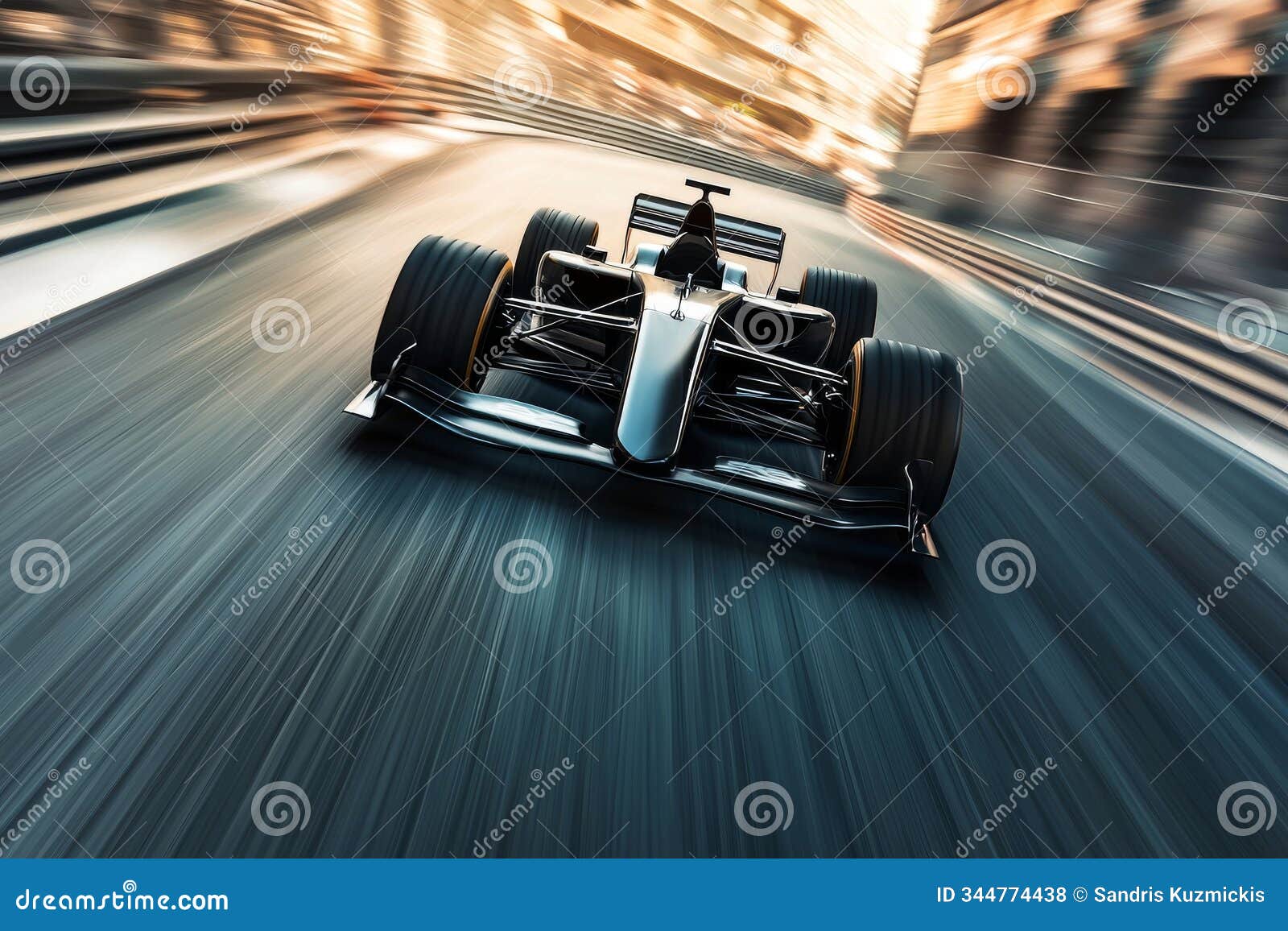 Formula 1 Car Speeding Around a Bend on a City Track. Generative AI ...