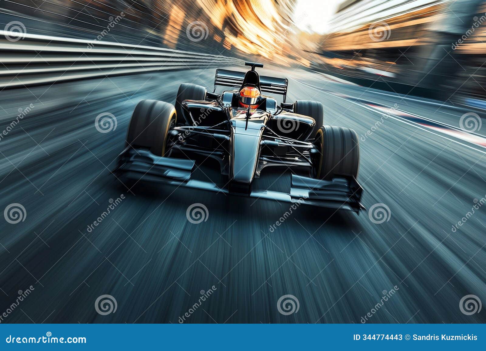 Formula 1 Car Speeding Around a Bend on a City Track. Generative AI ...