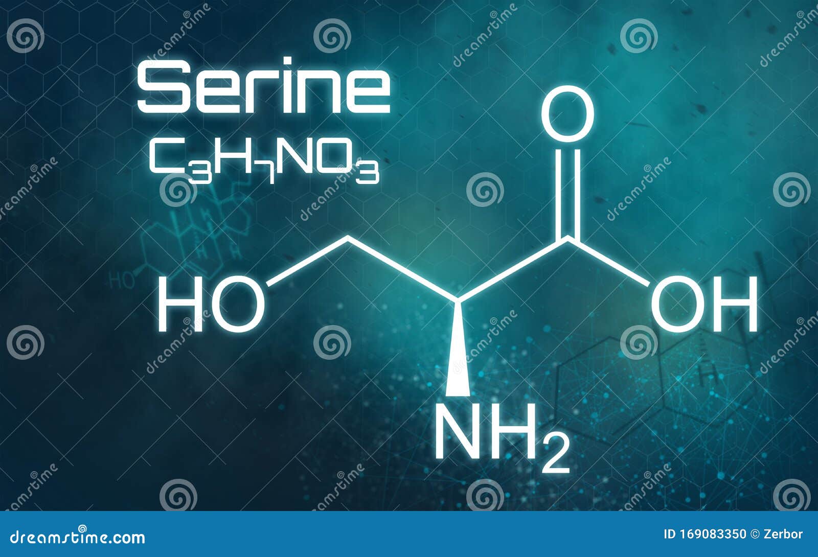 Formula Chimica Della Serina Su Base Futuristica Illustrazione di Stock ...