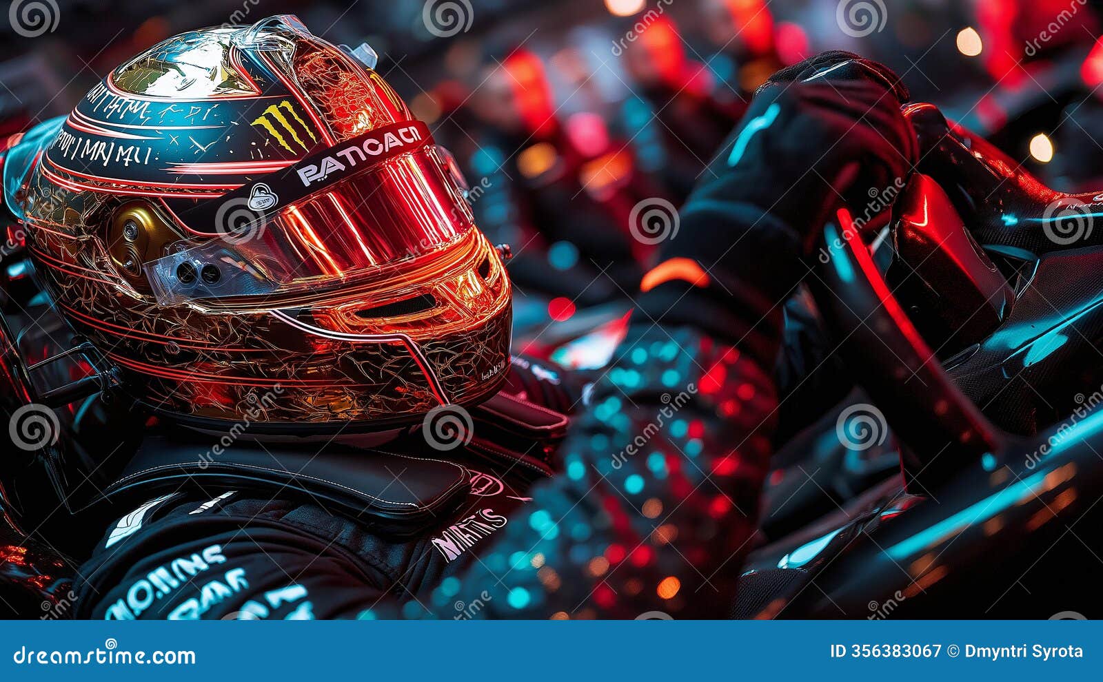 Formula 1 Driver in High-Tech Racing Cockpit Stock Illustration ...