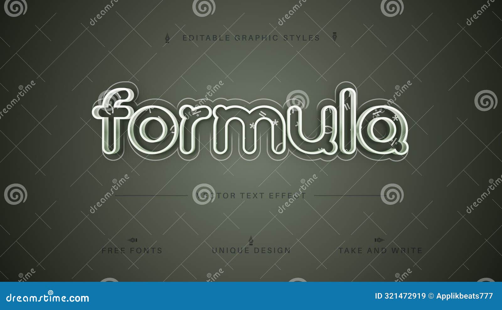 Formula - Editable Text Effect, Font Style Stock Vector - Illustration ...