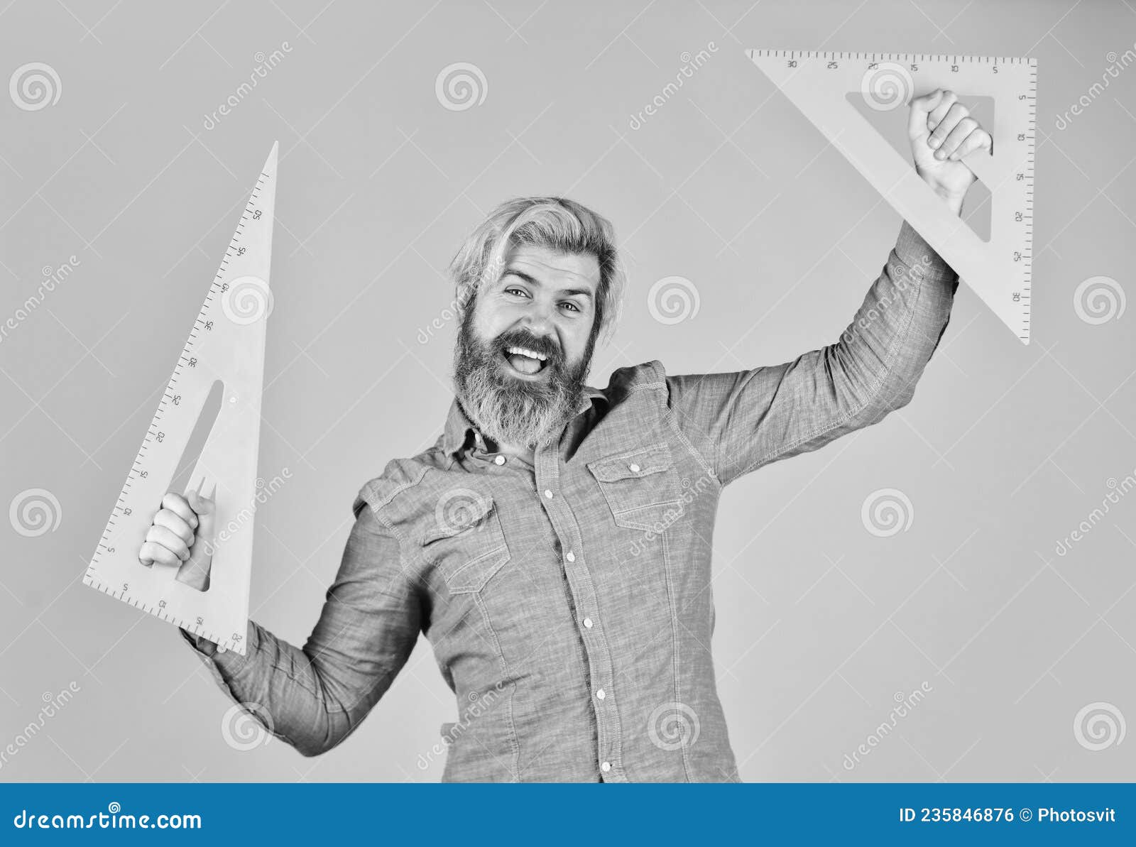 Formula. Education at School. Home Learning Concept. Man Teacher Use ...